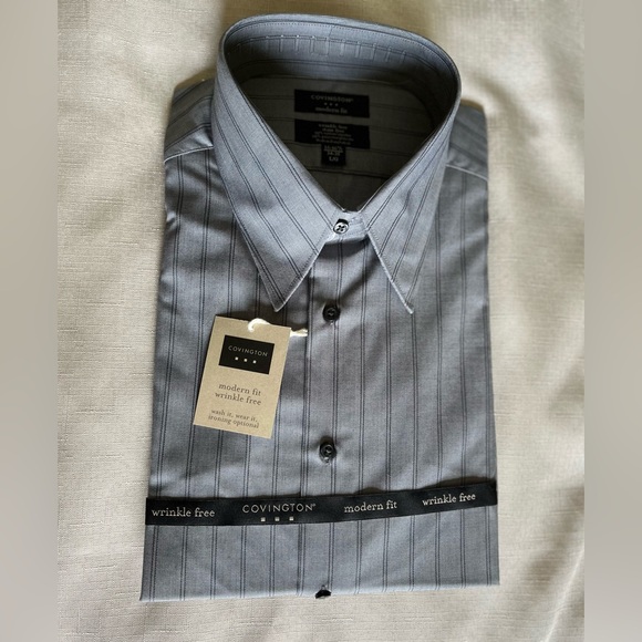Covington | Shirts | Mens Covington Modern Fit Dress Shirt Gray With ...